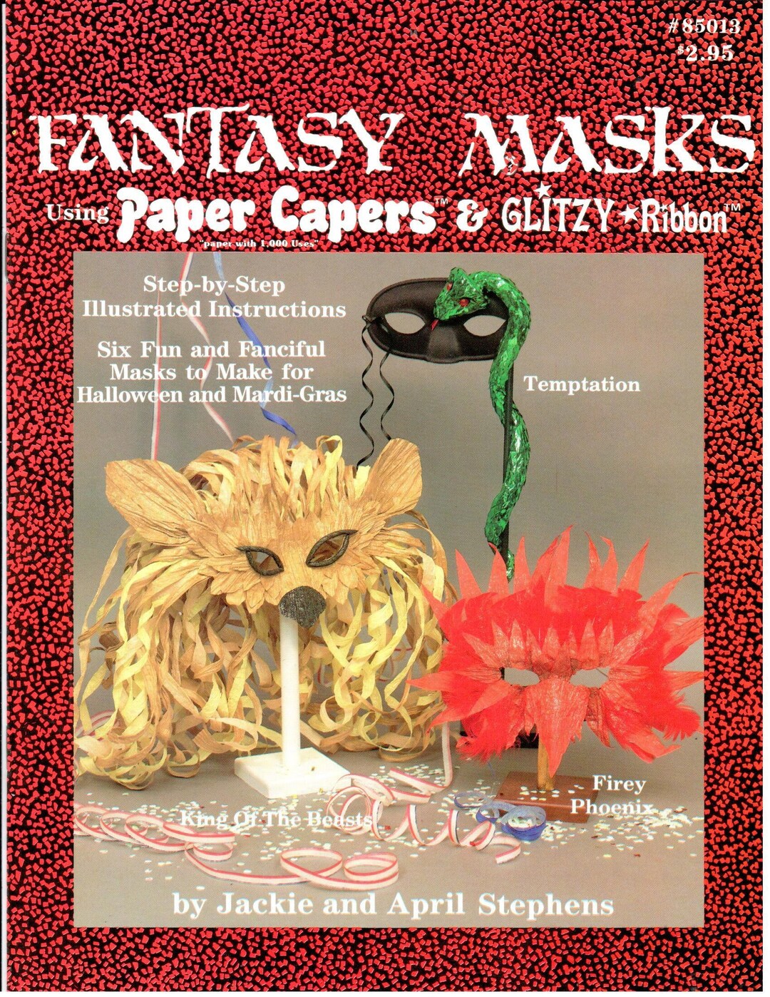 Fantasy Masks Using Paper Capers & Glitzy Ribbon Vintage Craft Booklet ...