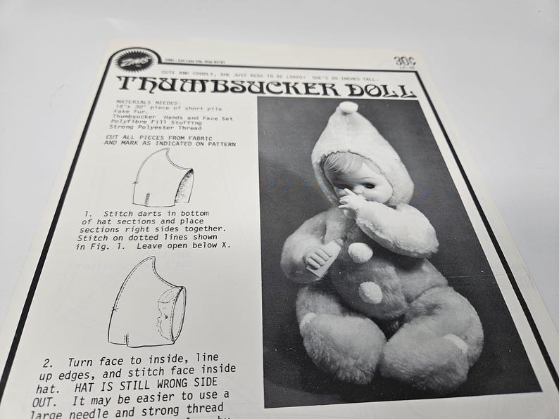 Lot of 4 Vintage Zim's Baby Doll Making Sewing Patterns Craft Leaflets ...