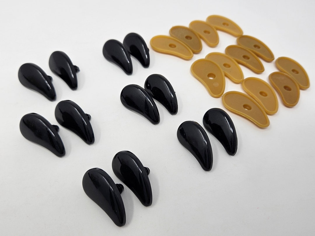 Zim's Vintage 18mm Angled Slanted Black Plastic Safety Eyes for Craft ...