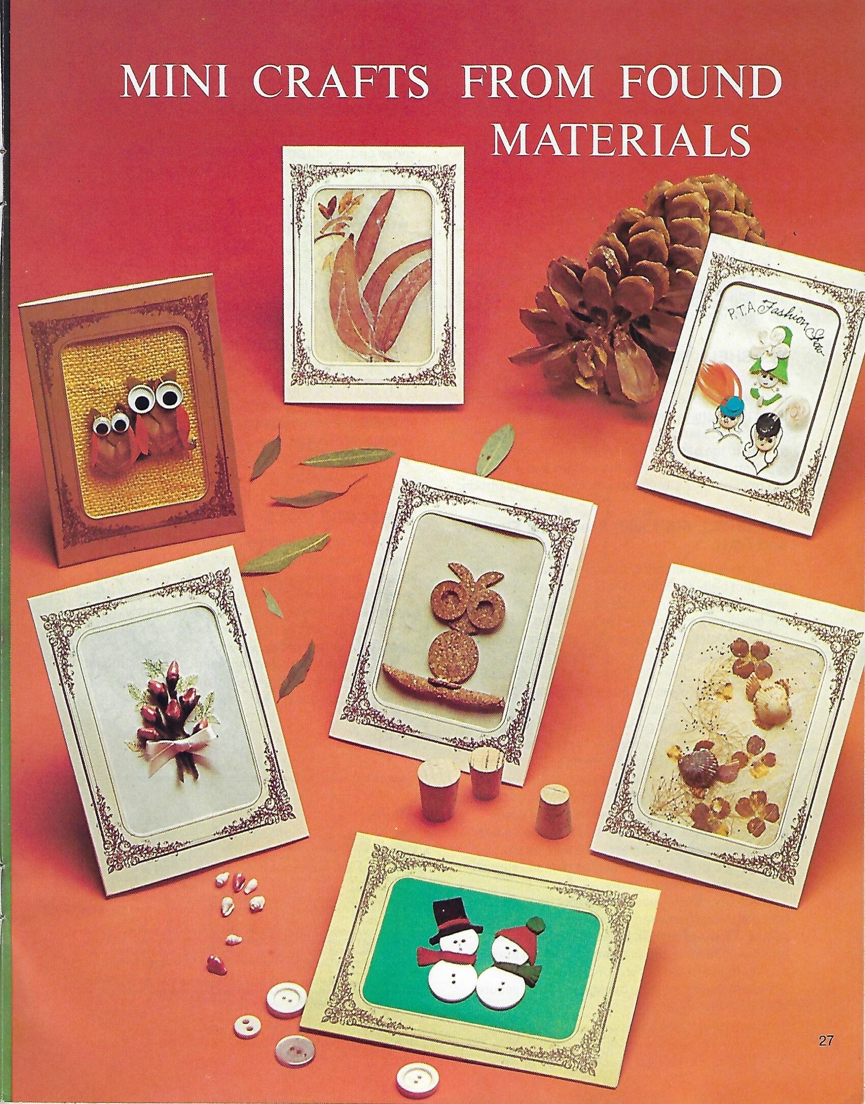 Mini-Crafts for Greeting Card Vintage Card Making Craft How To | Etsy