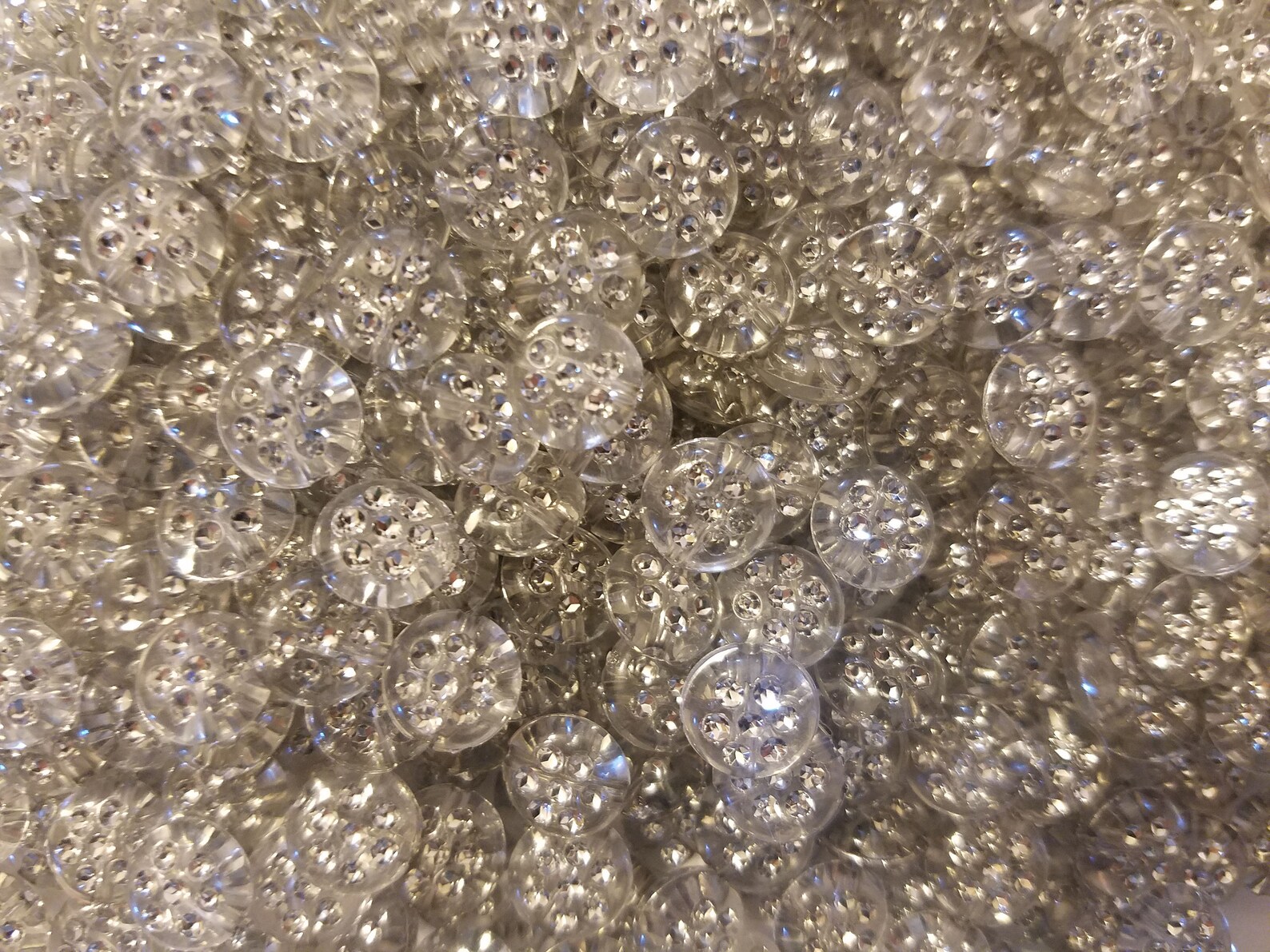 500 Pcs Transparent Rhinestone Diamonettes Plastic Craft Jewelry Beads ...