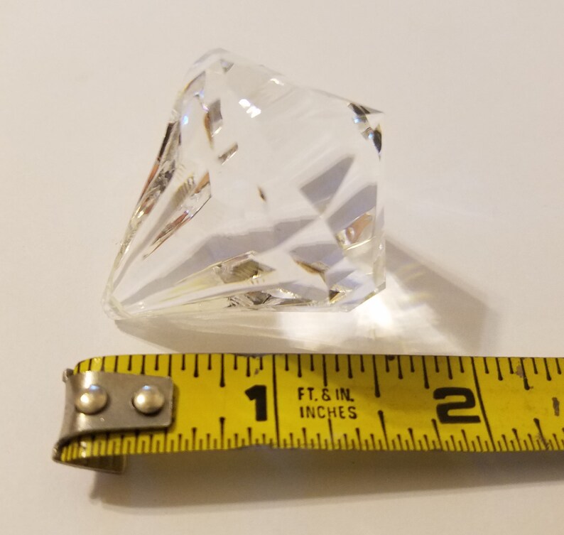 Pack of 4 Clear Diamond 40mm Prism Crystal Chandelier Gemstone Teardrop ...