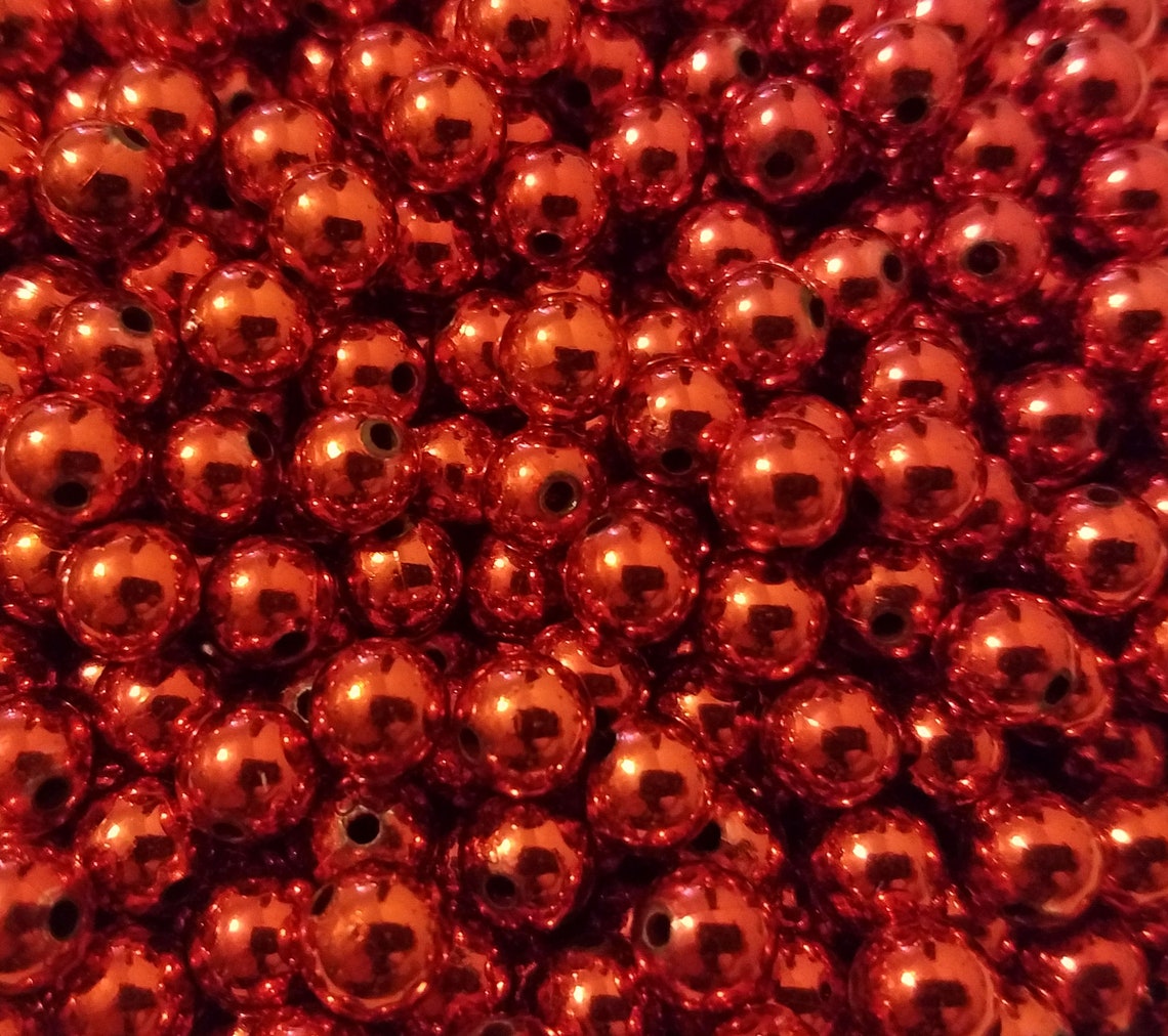 Lot of 350 Metallic Loose Artificial Plastic Pearls 8mm Round | Etsy