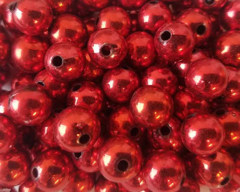 Lot of 100 Loose Artificial Metallic Plastic Pearls 10mm Round - Etsy