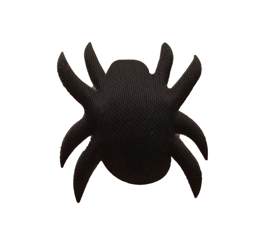 Pack of 50 Black Spider Halloween Puffins Padded Satin Applique Patch ...