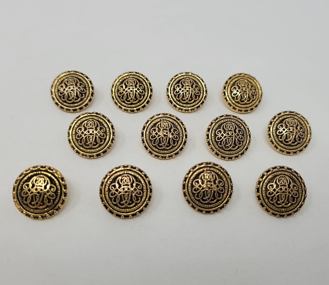 12 Pcs Gilded Filigree Baroque Antique Gold or Silver Plastic Sewing ...