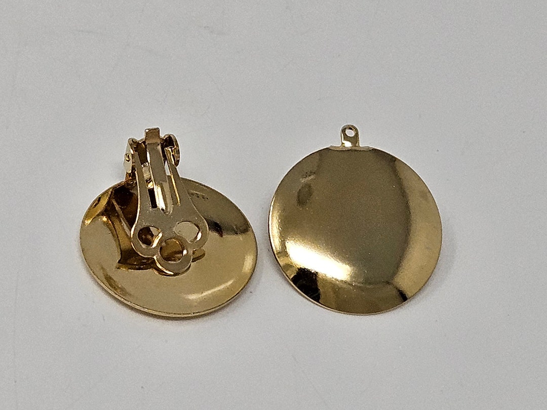 10 Pair Gold or Silver Tone Metal Clip on Earring Backs Backings Large ...