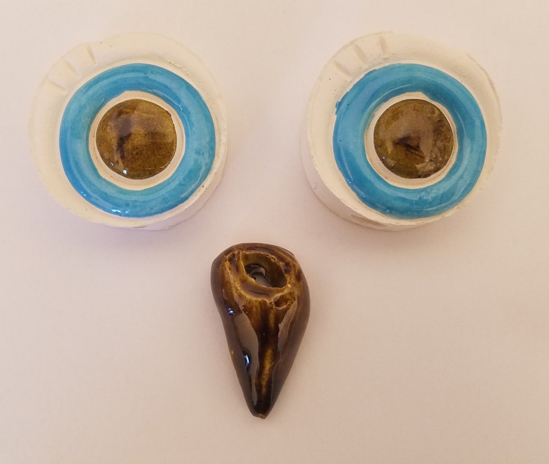 Vintage Ceramic Owl Eyes & Beak Beads for Macrame Owl | Etsy