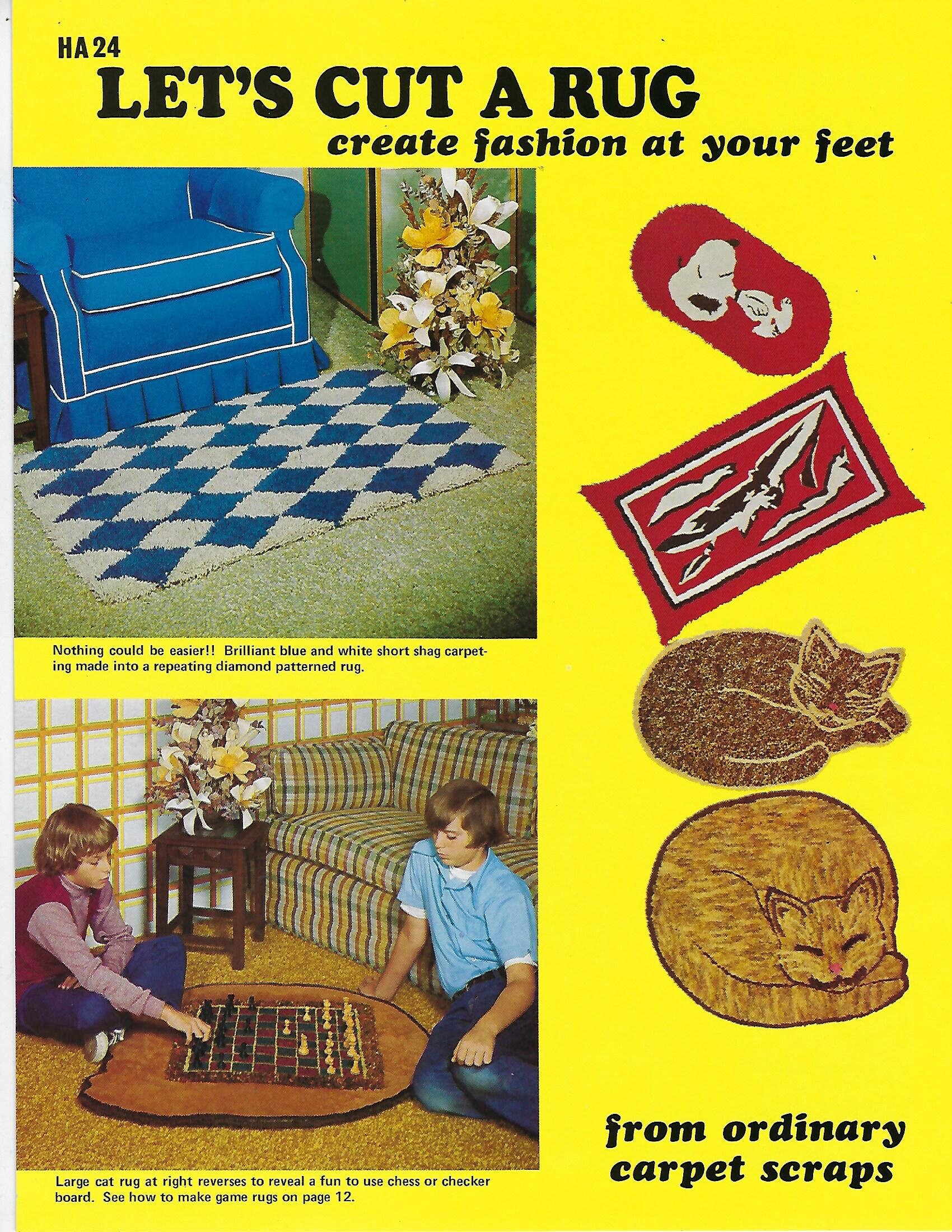 Let's Cut a Rug Vintage Rug Making With Carpet Scraps - Etsy