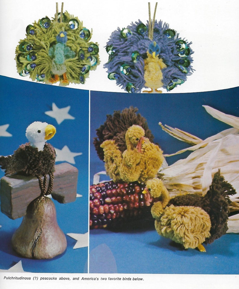 Pom Pom Parade Animals Vintage 1970's Craft How to Pattern Book - Etsy