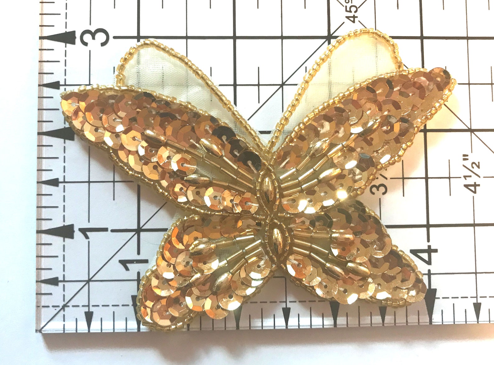 Large Butterfly Beaded Sequined Sew-on Applique Craft Sewing ...