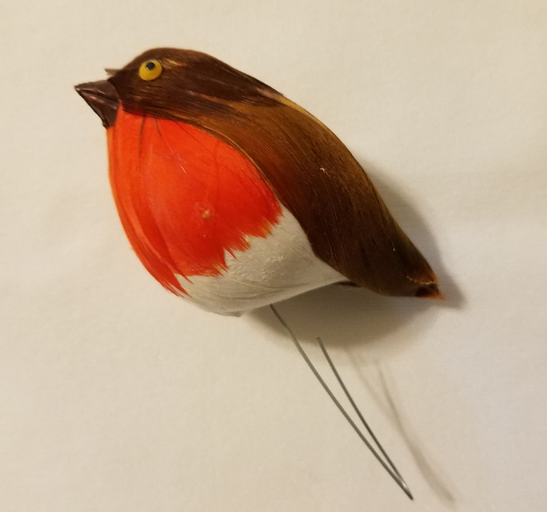 Pack of 4 Small 3 Red Breast Artificial Birds Robin - Etsy