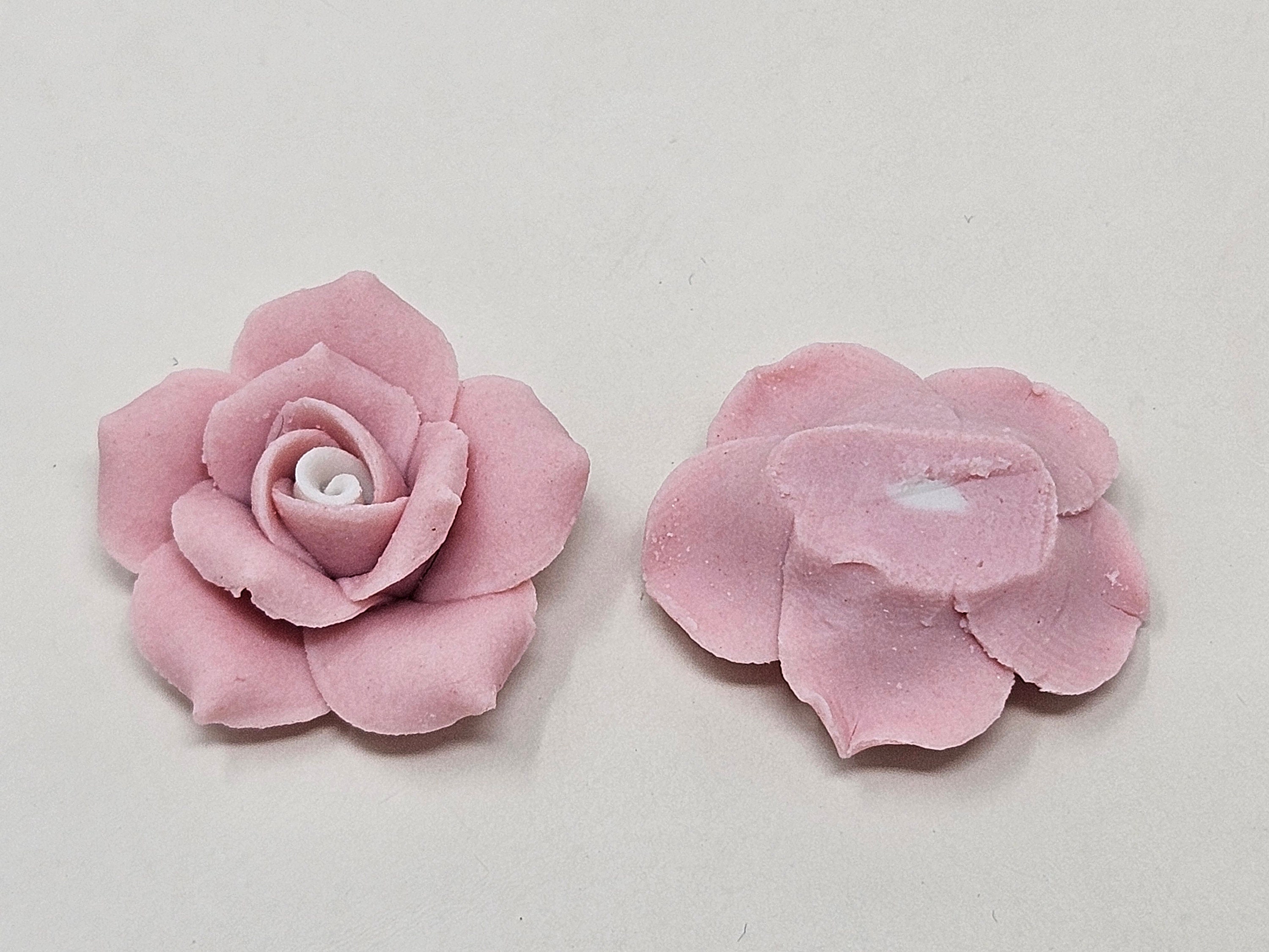 12 Pcs Porcelain Ceramic Bisque Rose Heads Flower Blossoms Vintage ...