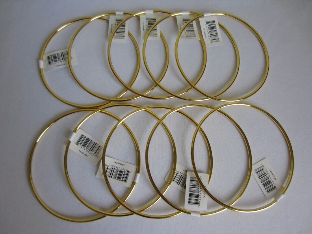 Lot of 10 Gold Metal Brass Macrame Craft Dreamcatcher Rings 5" Inch ...