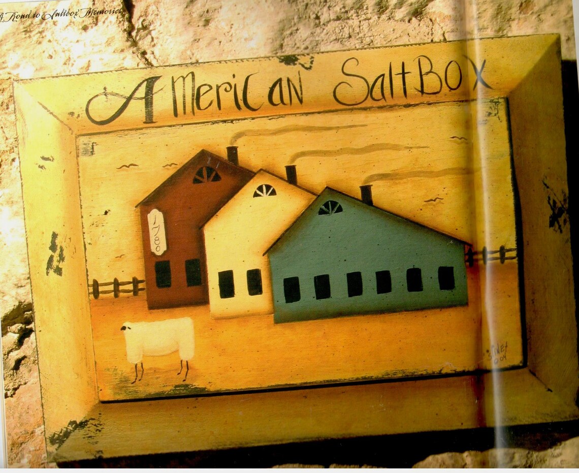 A Road to Saltbox Memories Primitive Folk Art Decorative Painting ...