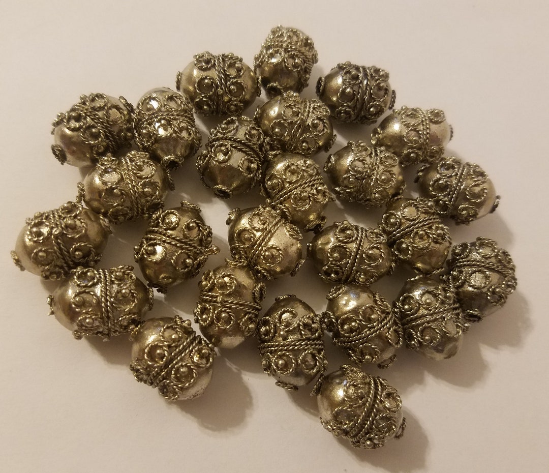 Pack of 25 Silver Filigree Rope Design 20mm Oval Metal Steampunk ...