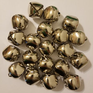 Lot of 20 Shiny Metal Jingle Bells for Christmas Crafts Large 30mm ...