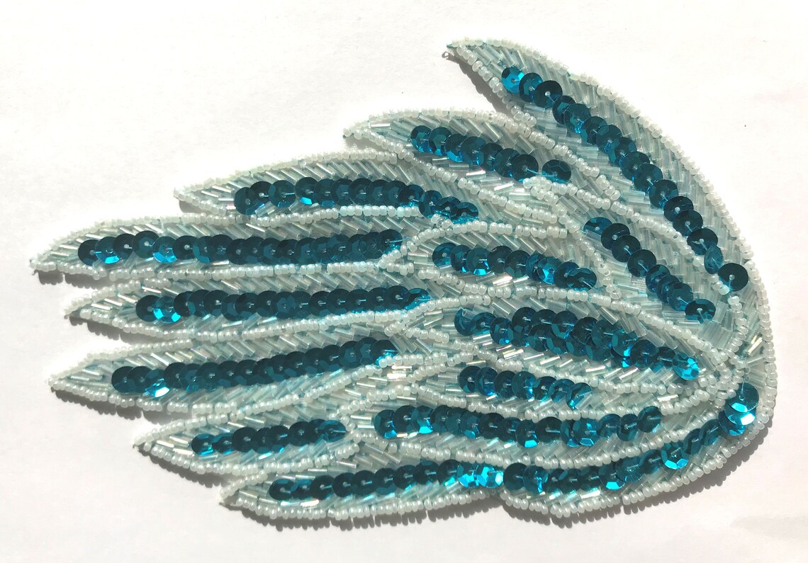Angel Wings Large Beaded Sequined Sew-on Applique Craft Sewing - Etsy