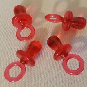 Pack of 50 Small Clear Transparent Miniature Acrylic Plastic Pacifiers ...