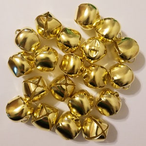 Lot of 20 Shiny Metal Jingle Bells for Christmas Crafts Large 30mm ...