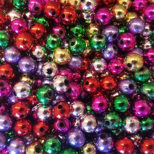 Lot of 350 Metallic Loose Artificial Plastic Pearls 8mm Round - Etsy