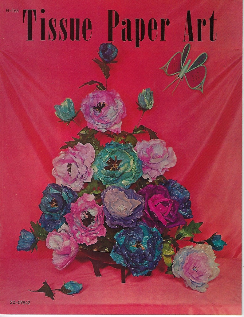 Tissue Paper Art How to Make Flowers & Decorations Vintage Craft ...
