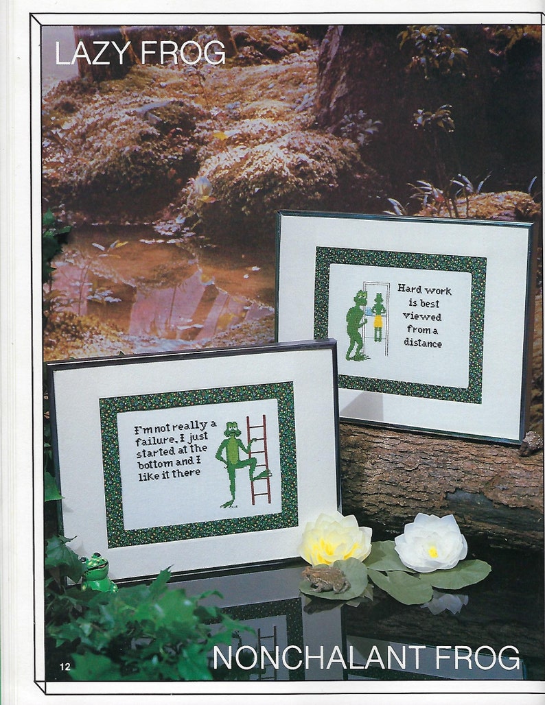 Frog Wisdom Whimsical & Witty Sayings Cross Stitch Patterns | Etsy