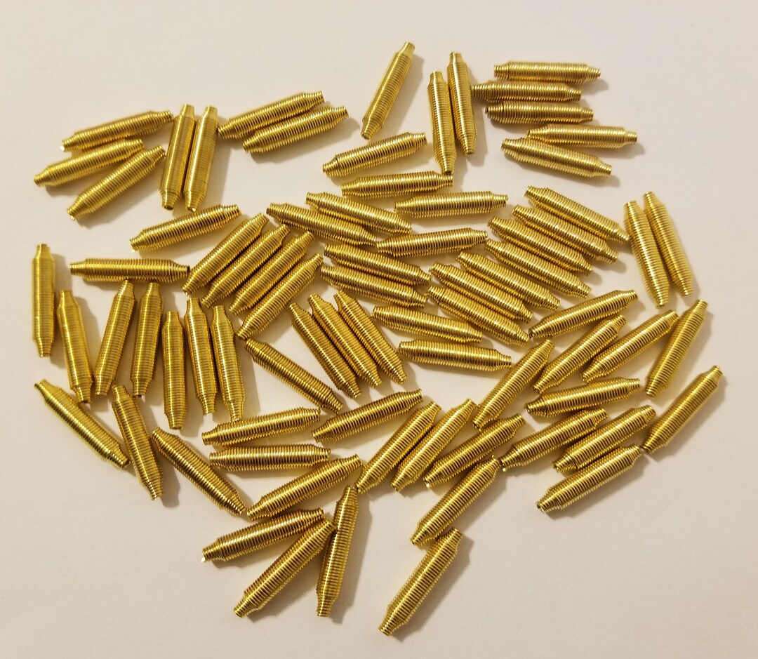 100 Pcs Gold or Silver Tone Metal Coil Spring Spacer Beads 22mm X 5mm ...