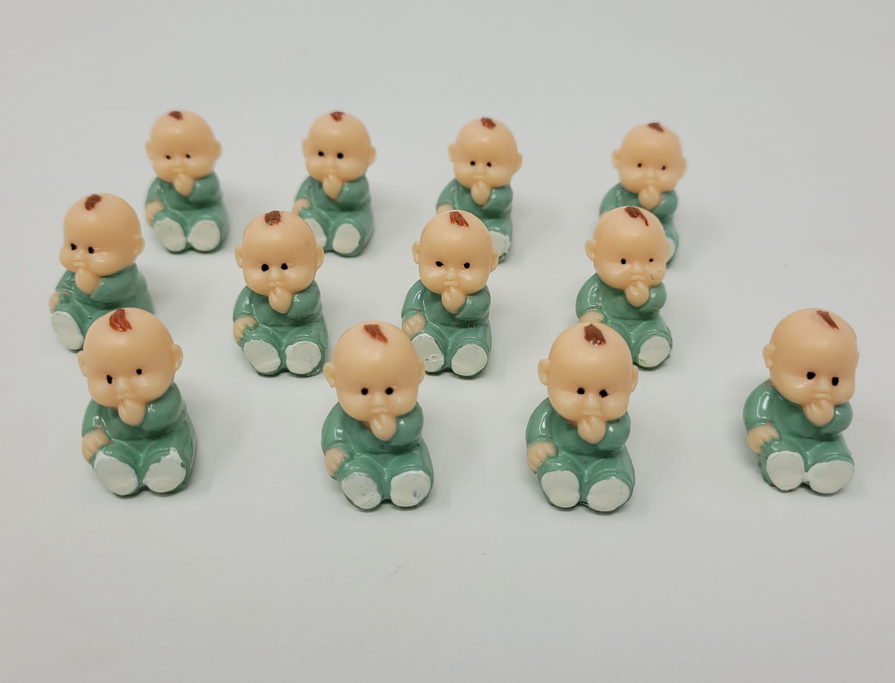 Lot of 12 Dollhouse Miniature 1" Plastic Baby Dolls Girl or Boy, Pink ...