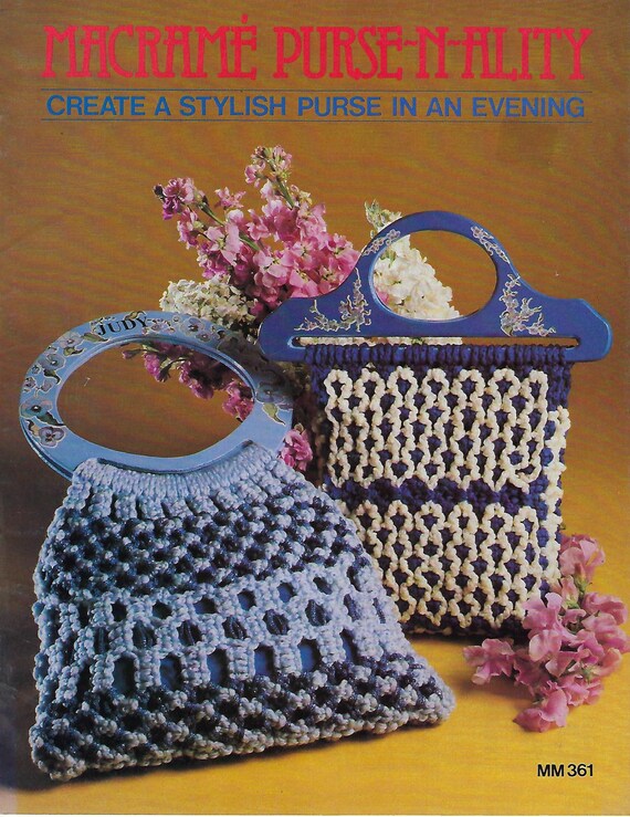 Vintage Craft Book: Macrame Purse-n-ality Handbag Patterns - Etsy