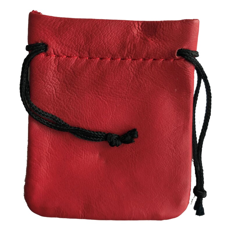 Pack of 4 Small 3 Red Genuine Leather Drawstring Pouch - Etsy