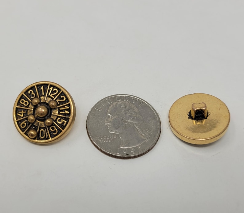 12 Pcs Roulette Wheel Antique Gold or Silver Molded Plastic Sewing ...
