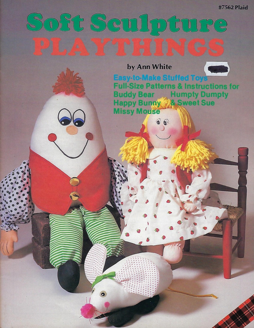 Soft Sculpture Playthings Sewing Patterns Vintage 1980's Soft Sculpture Doll Making Craft Book ...