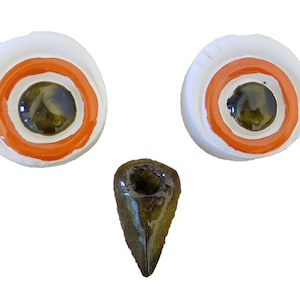 Vintage Ceramic Owl Eyes & Beak Beads for Macrame Owl - Etsy