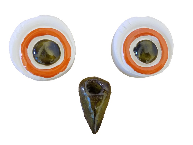 Vintage Ceramic Owl Eyes & Beak Beads for Macrame Owl | Etsy