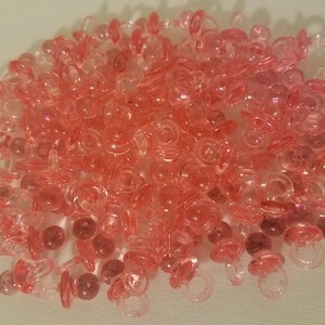 Pack of 100 Tiny Clear Transparent Miniature Acrylic Plastic Pacifiers ...