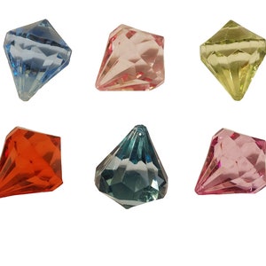 Pack of 6 Colored Gemstone 35mm Prism Crystal Chandelier Teardrop ...