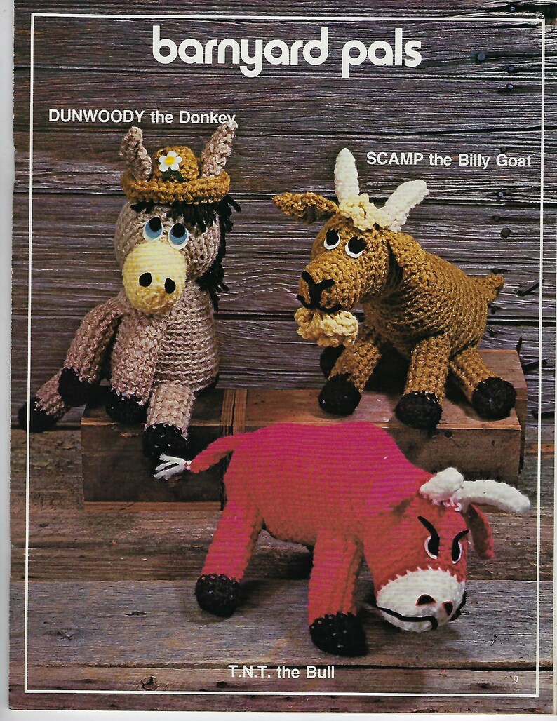 Crochet-a-pet Toy Animal Crocheting Patterns Vintage Craft | Etsy