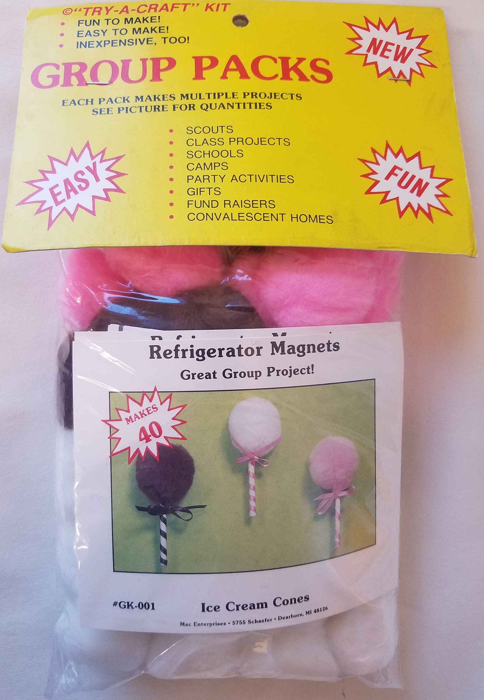 Ice Cream Cones Refrigerator Magnets Kids' Group Craft | Etsy