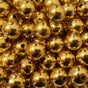 Lot of 100 Loose Artificial Plastic Pearls Large 14mm Round Metallic ...