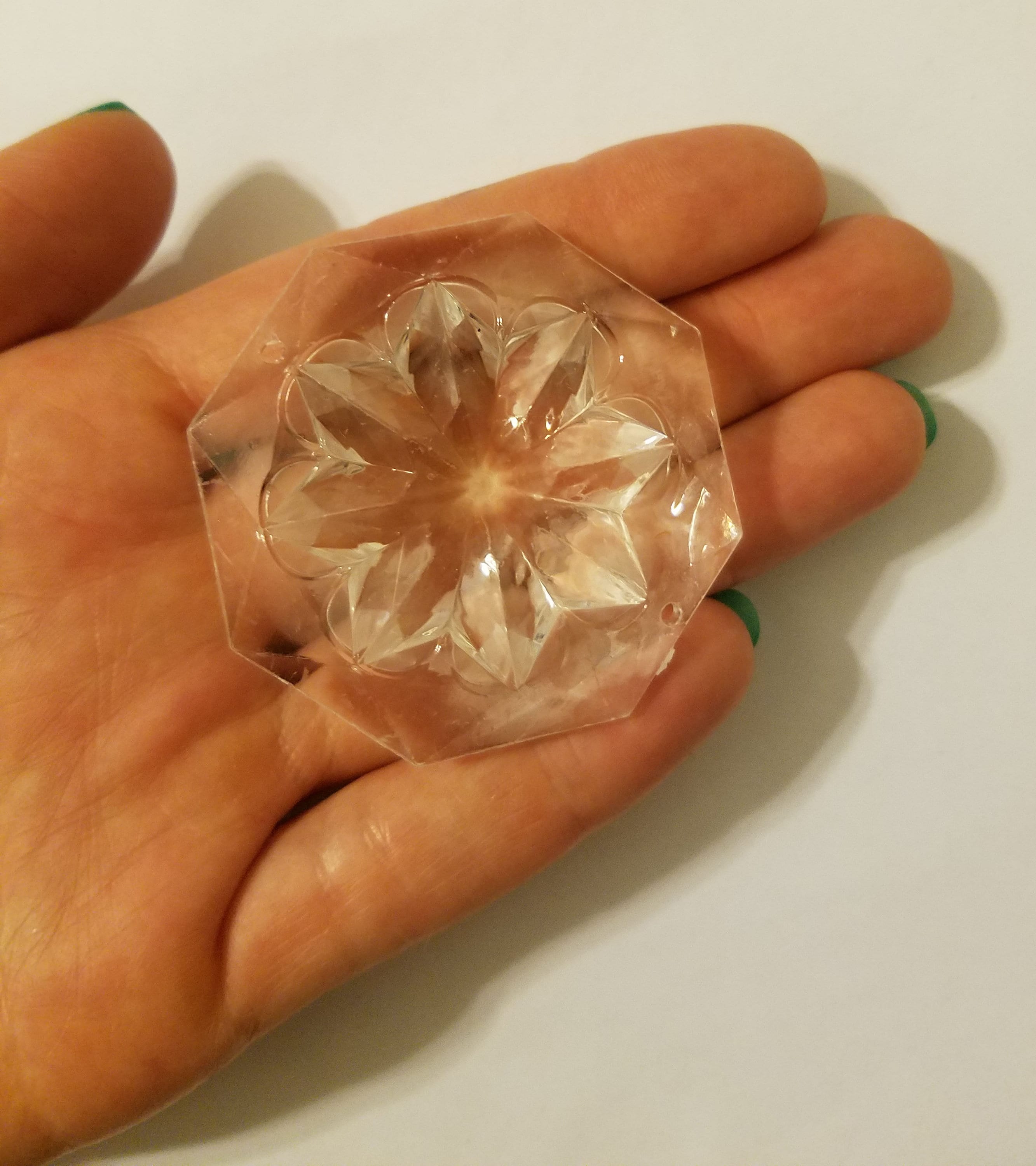 Pack of 10 Crystal Clear Acrylic Plastic Large 50mm Starburst Flower ...