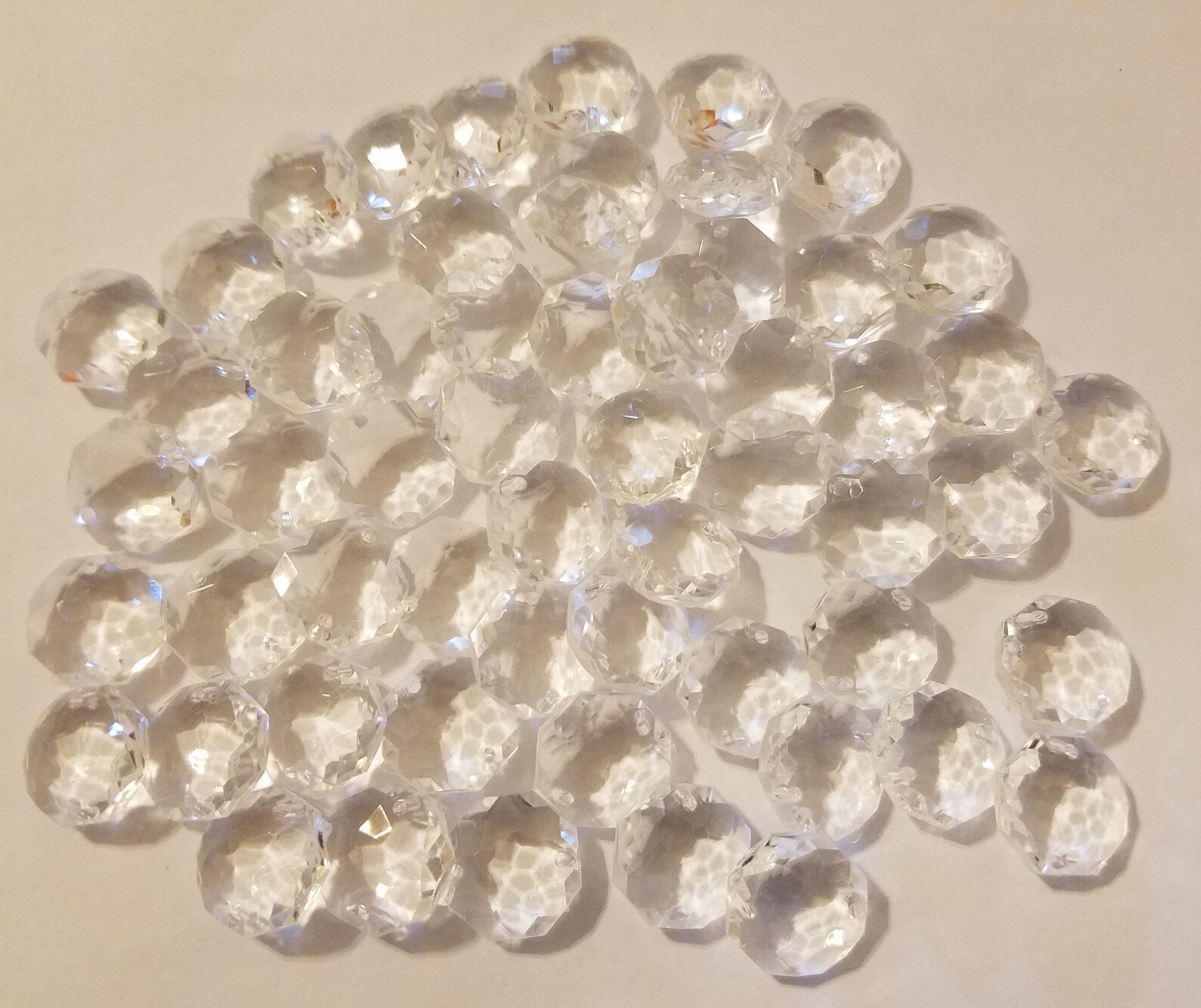 Pack of 50 Crystal Clear Acrylic Plastic Octagon 15mm Faceted | Etsy