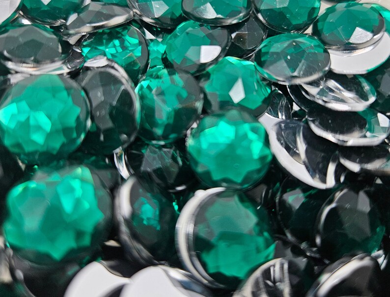 100 Pcs 13mm 1/2" Round Crystal Rhinestones Glue on Flat-back Craft ...