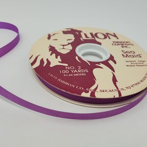 New Vintage Lion Brand Sea Maid 100% Satin Acetate Craft Ribbon 7/16" X ...