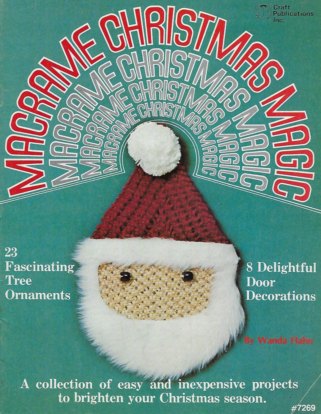 Macrame Christmas Magic Book With Santa Claus Face & Tree Ornament ...