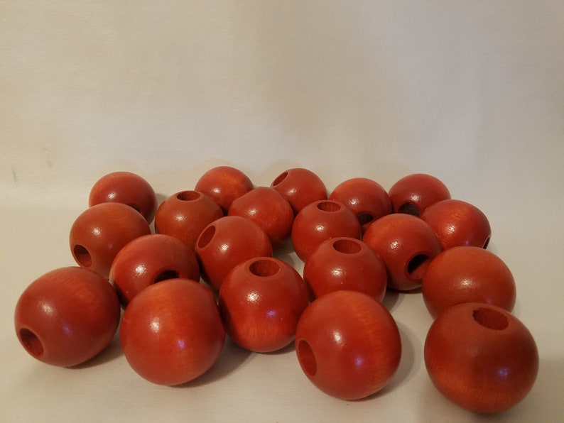 Lot of 20 Wood Round Macrame Plant Hanger Wooden Craft Beads 1-1/2 ...