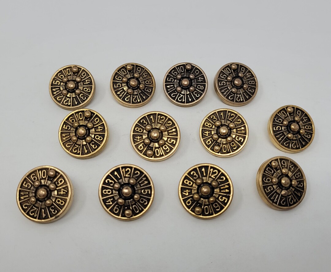12 Pcs Roulette Wheel Antique Gold or Silver Molded Plastic Sewing ...