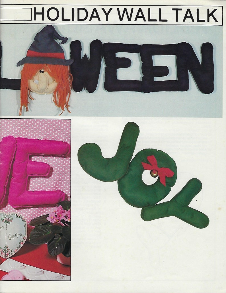 Wall Talk Felt Designs Fabric Applique Wallhanging Patterns | Etsy