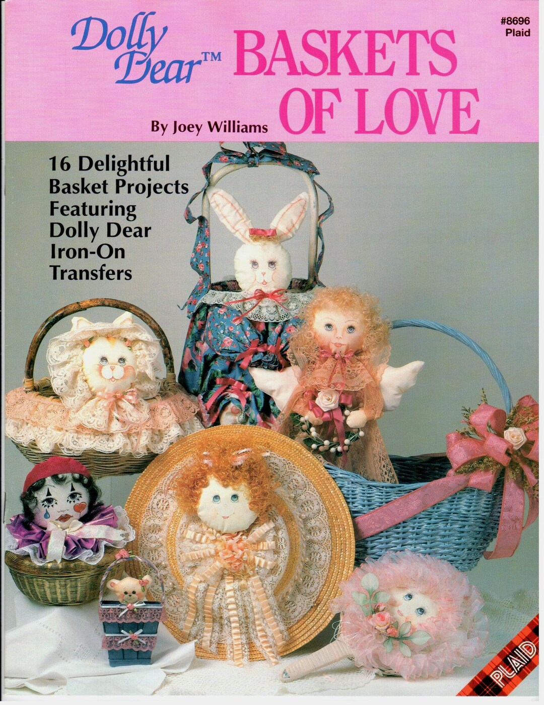 Dolly Dear Baskets of Love Iron-on Transfer Soft Sculpture Doll Making ...