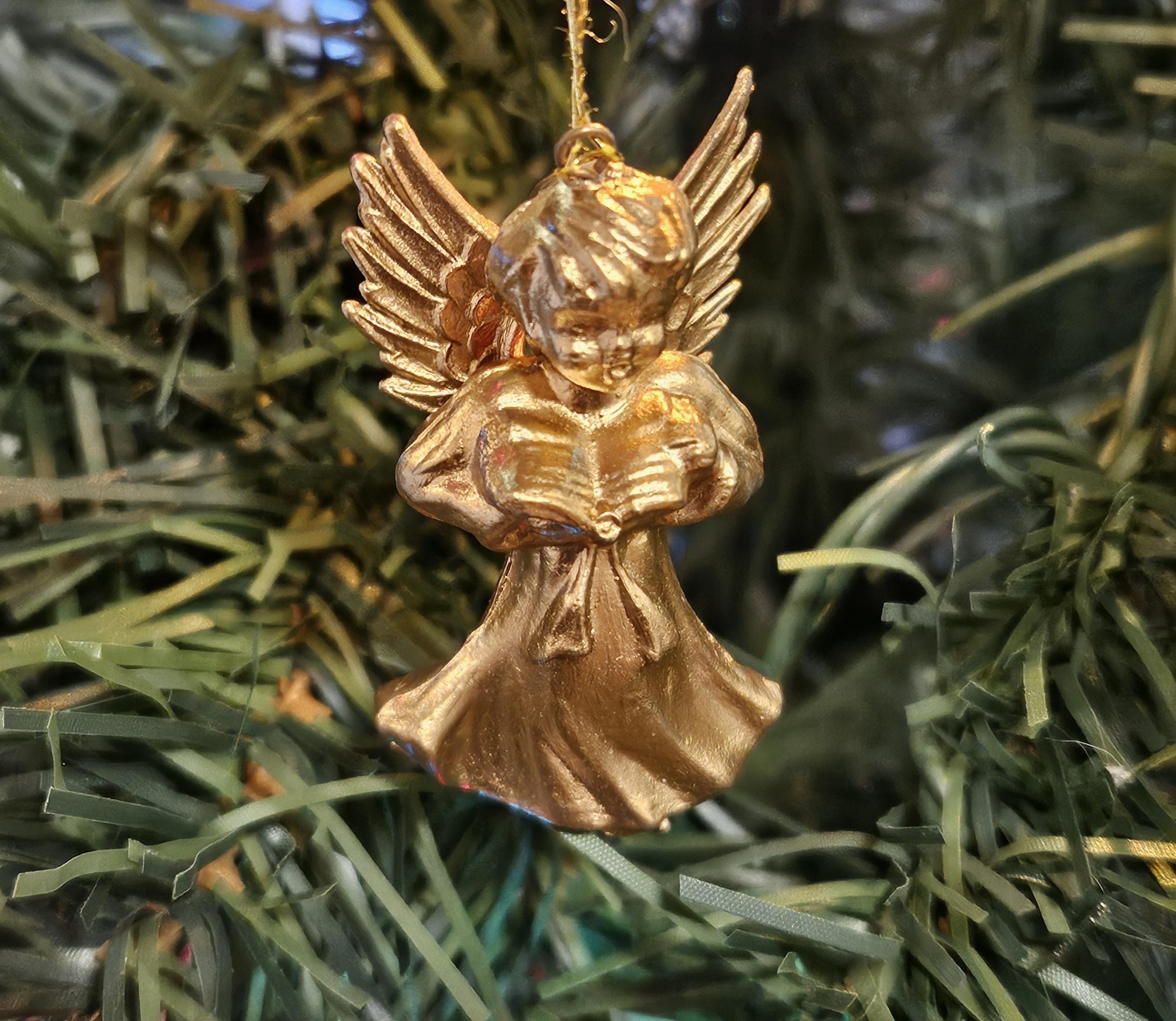 Pack of 12 Vintage Miniature 2" Gold Plastic Angel With Accordion or ...
